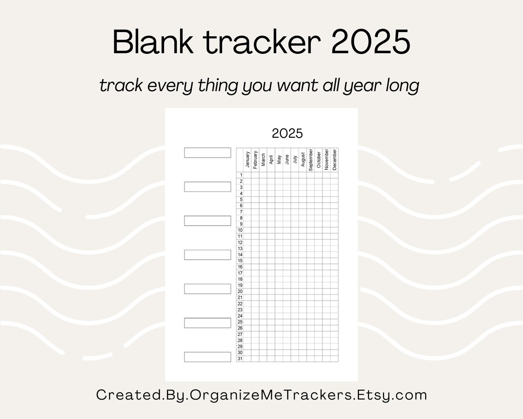 Blank Tracker 2025, All-purpose Tracker, Yearly Tracker, Goal Tracker ...