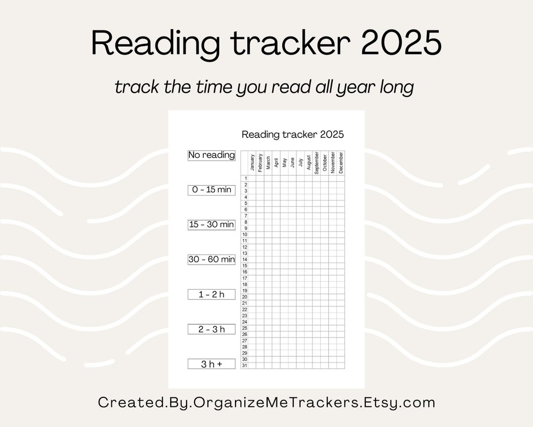 Reading Tracker 2025, Time-based Reading Tracker, Daily Reading Journal ...