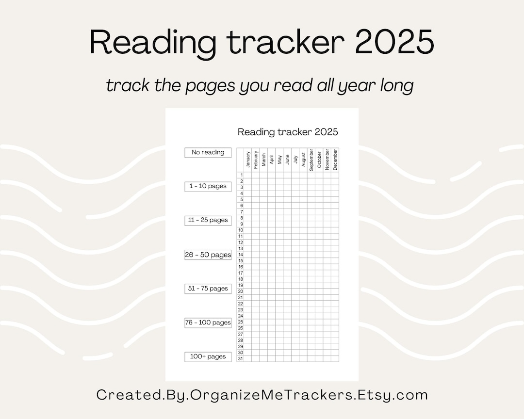 Reading Tracker 2025, Page-based Reading Tracker, Daily Reading Journal ...