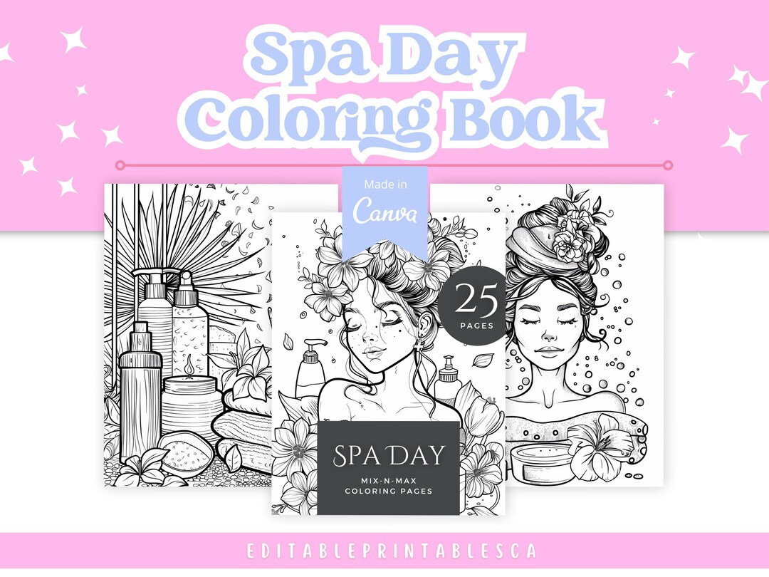 Spa Day Coloring Book – 25 Printable Pages of Relaxing Designs for ...