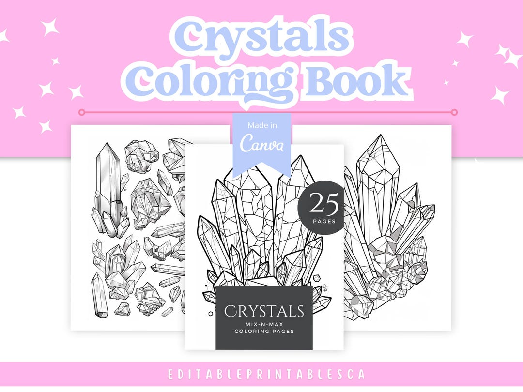 Crystal Coloring Pages – 25 Printable Gemstone & Mineral Designs for ...