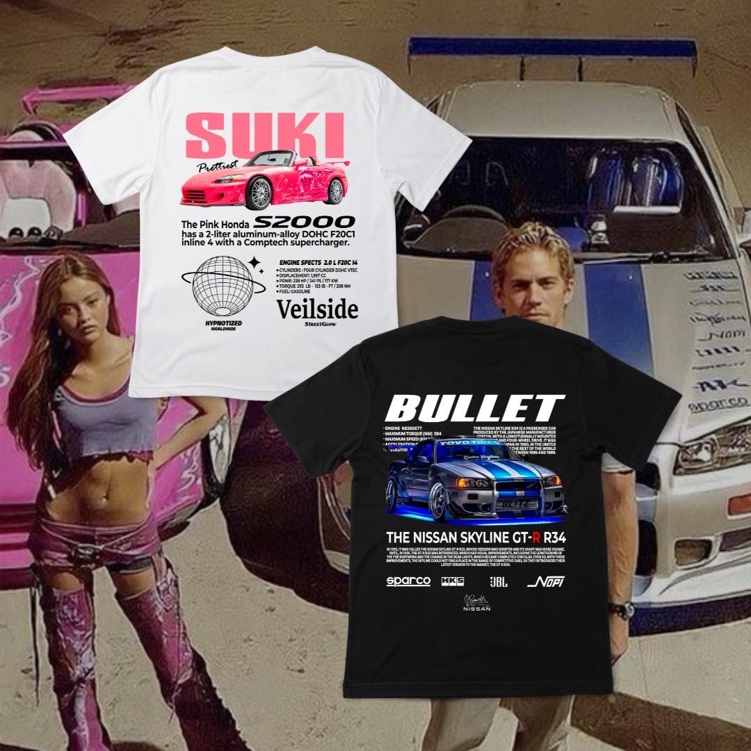 Fast and Furious T-shirt, Couple, Suki, Bullet, Duo, Honda S2000 ...