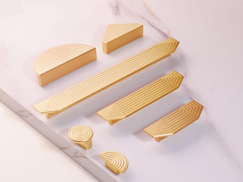 Multiple Styles Semicircle Gold Handles Drawer Dresser Cupboard Pulls ...