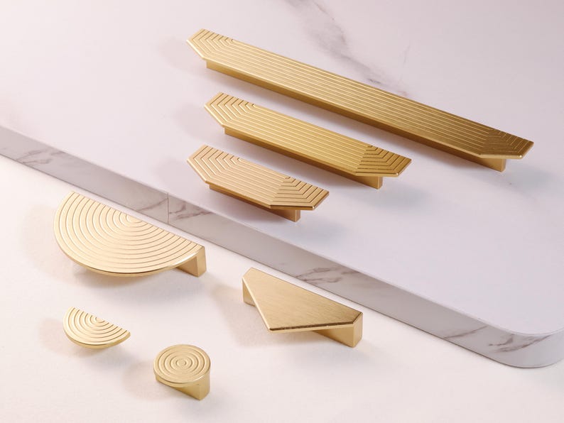 Multiple Styles Semicircle Gold Handles Drawer Dresser Cupboard Pulls ...