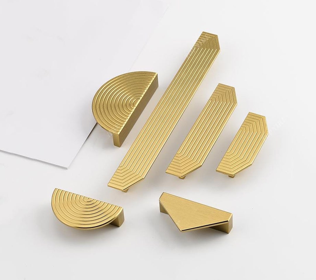 Multiple Styles Semicircle Gold Handles Drawer Dresser Cupboard Pulls ...