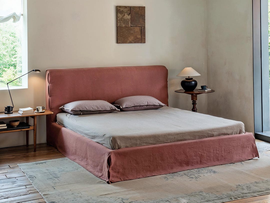 Pink Custom Sized Bedspreads,cotton and Linen Bedspread,thin Linen ...