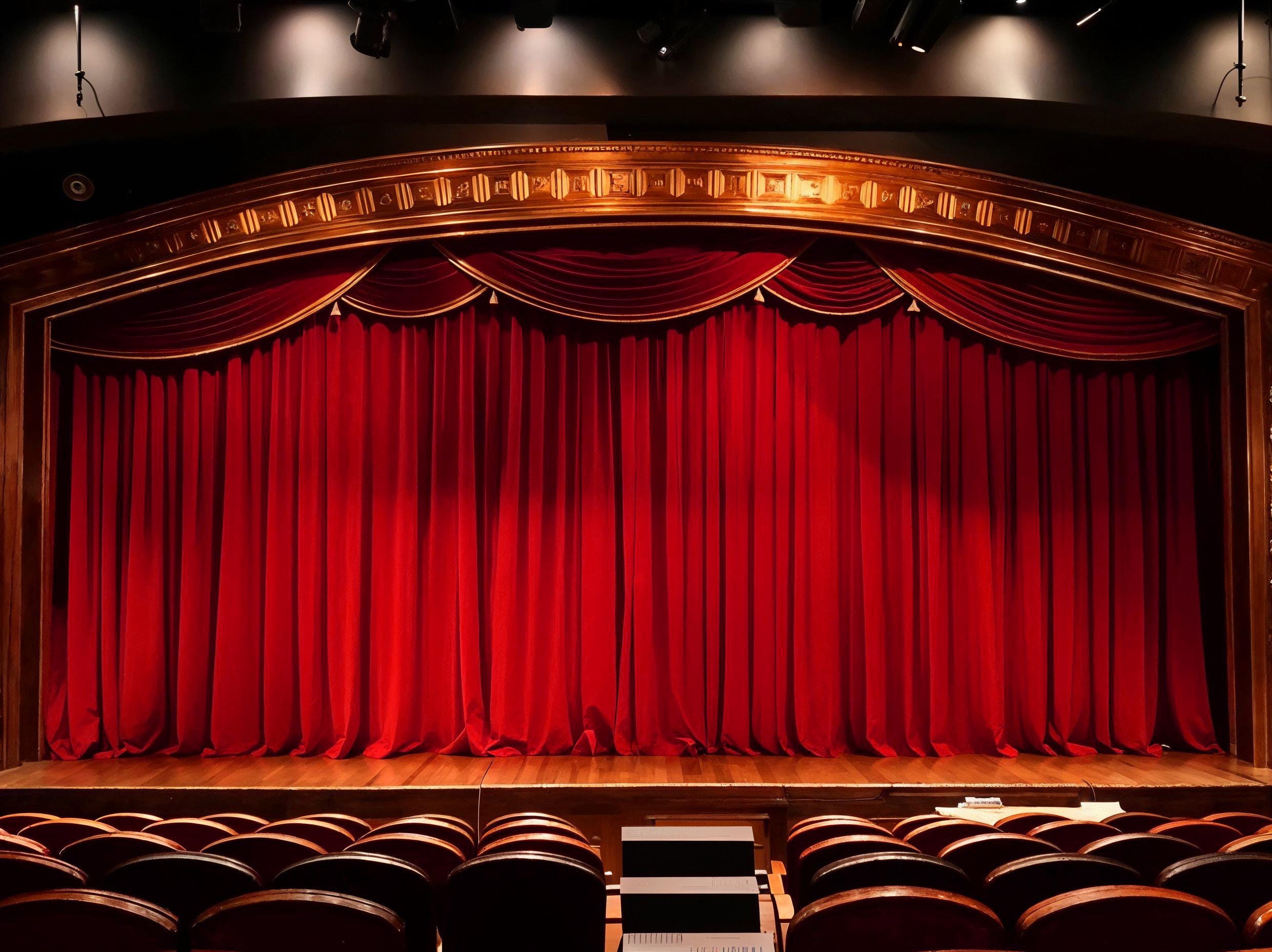 Rote Theatervorhänge, Samt Kulissen, extra lange und extra hohe Größen ...