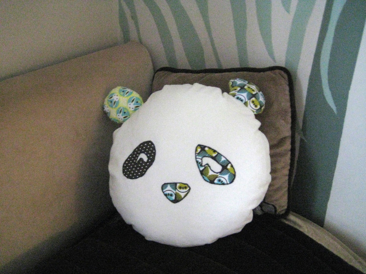 Round Panda Cushion With Ears, Panda Pillow That Doubles as a Teddy - Etsy