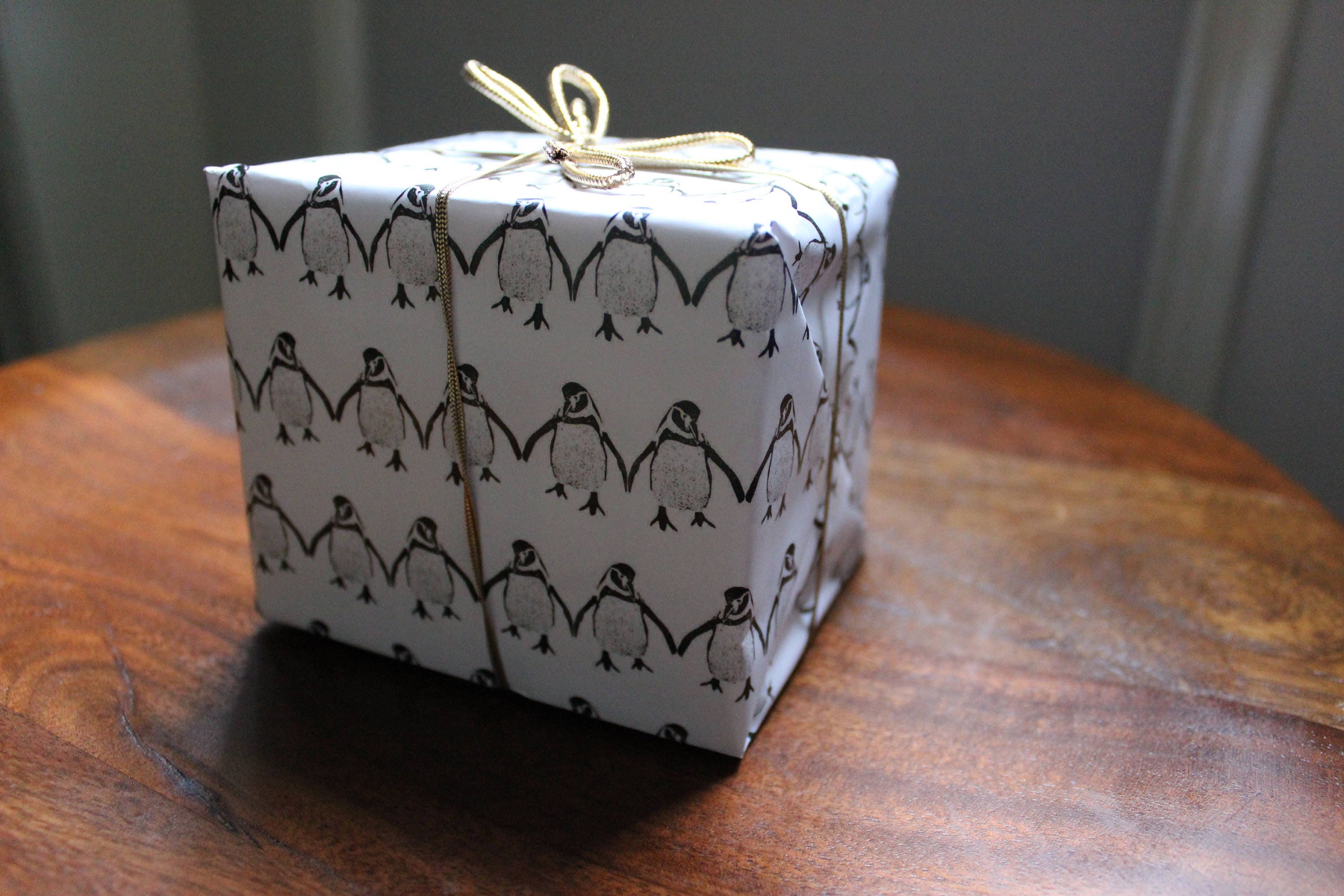 Penguin Print Wrapping Paper - Etsy