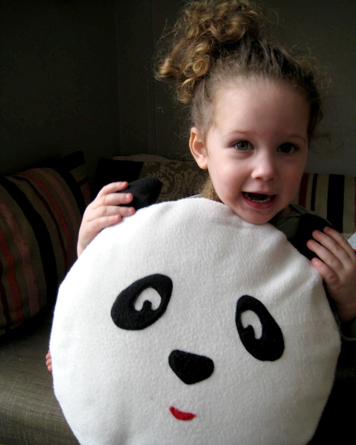 Round Panda Cushion With Ears, Panda Pillow That Doubles as a Teddy - Etsy