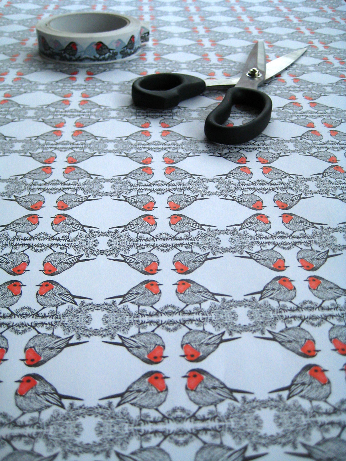 Robin Print Wrapping Paper - Etsy