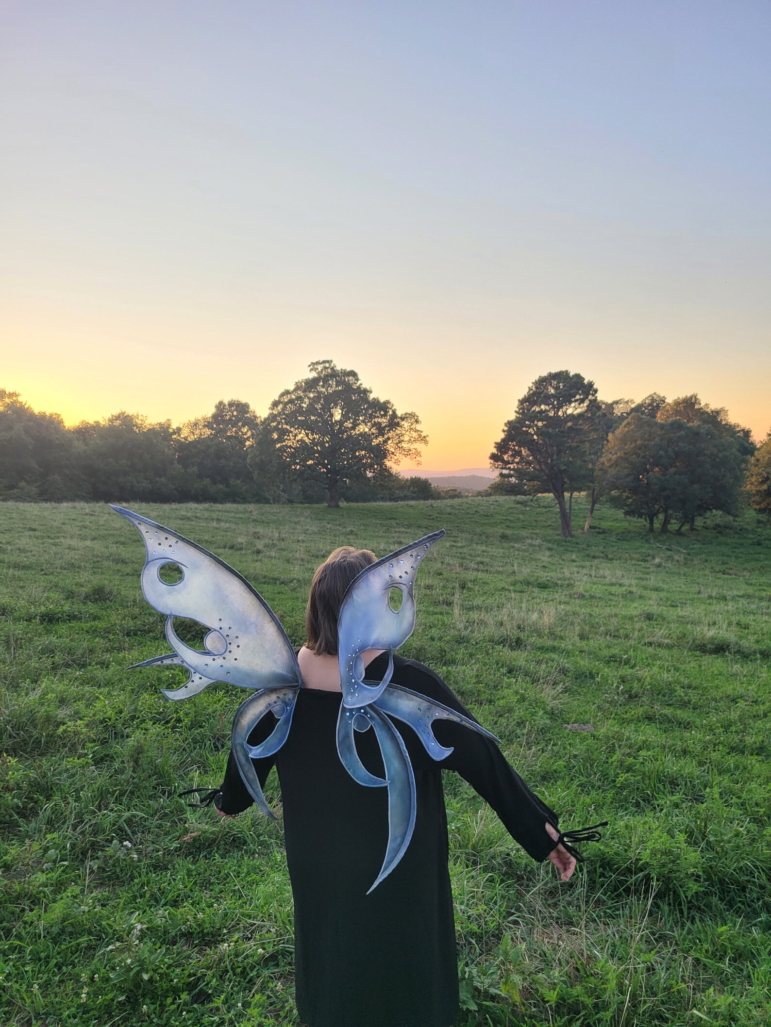 Enchanted Selene Moon Goddess Fairy Wings Blue and Black Fairy - Etsy
