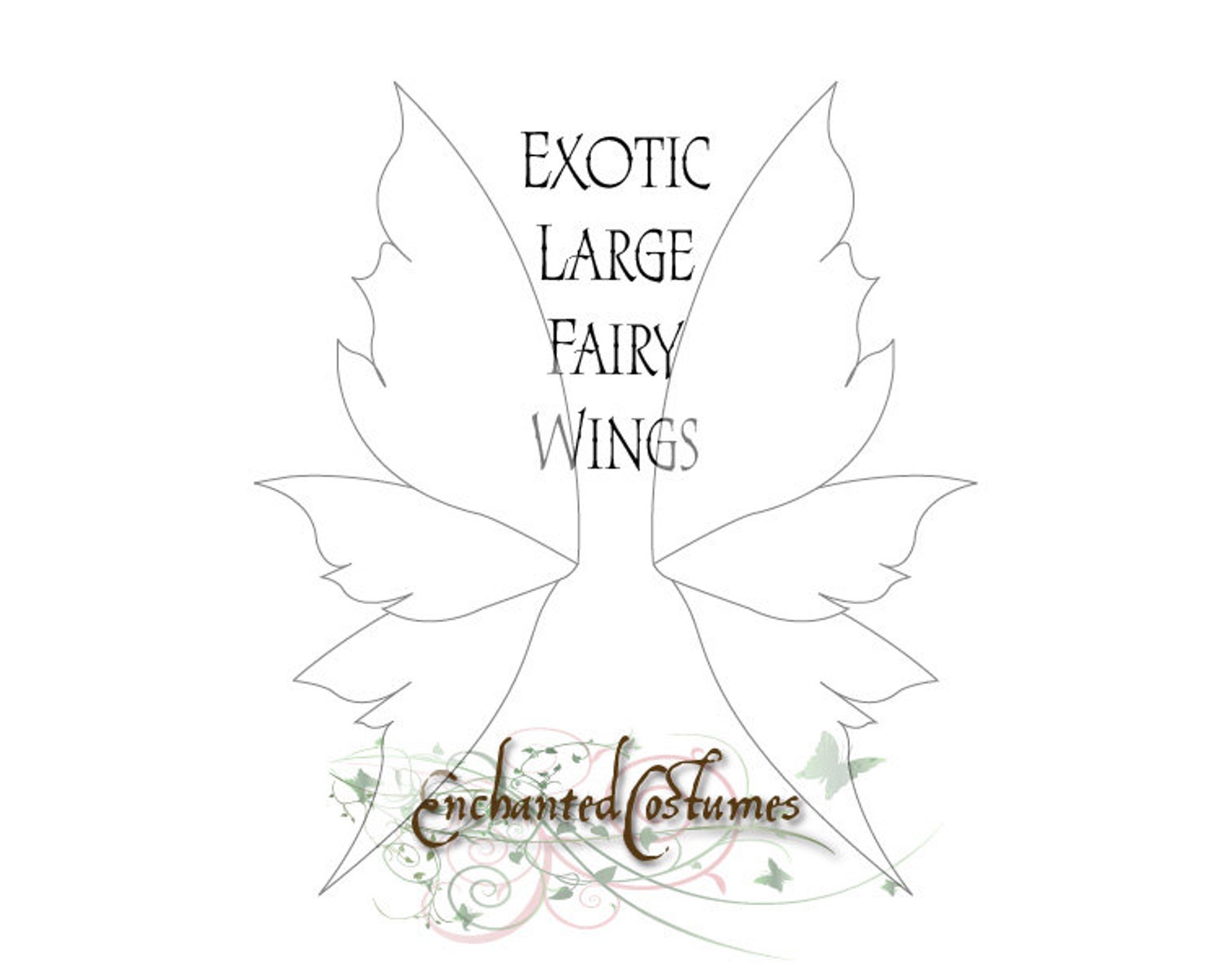 PDF Download PATTERN and Tutorial for Fairy Wings Exotic Large | Etsy