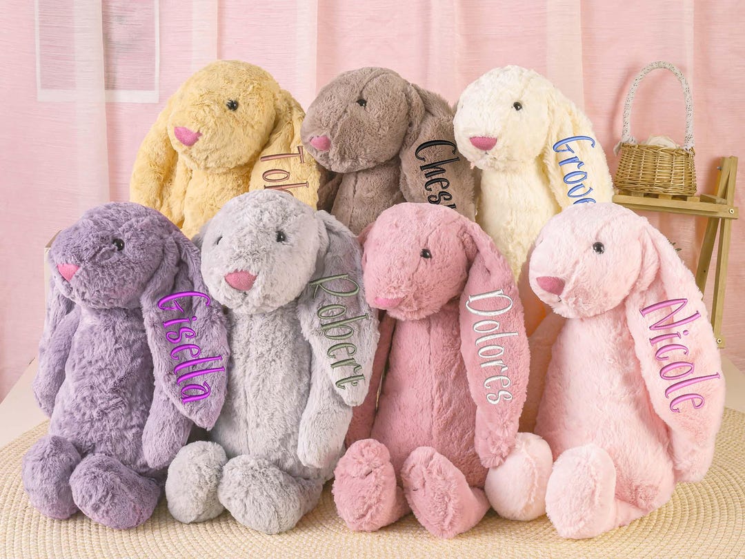 Embroidered Bunny Rabbit,custom Monogrammed Bunny,bunny Soft Plush Toy ...