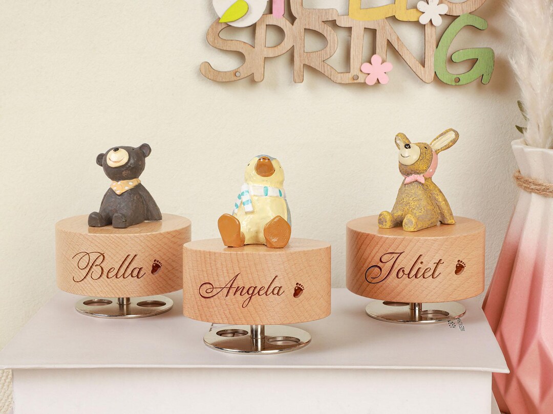 Personalized Wooden Music Box,engraved Wooden Animal Music Box,wooden ...