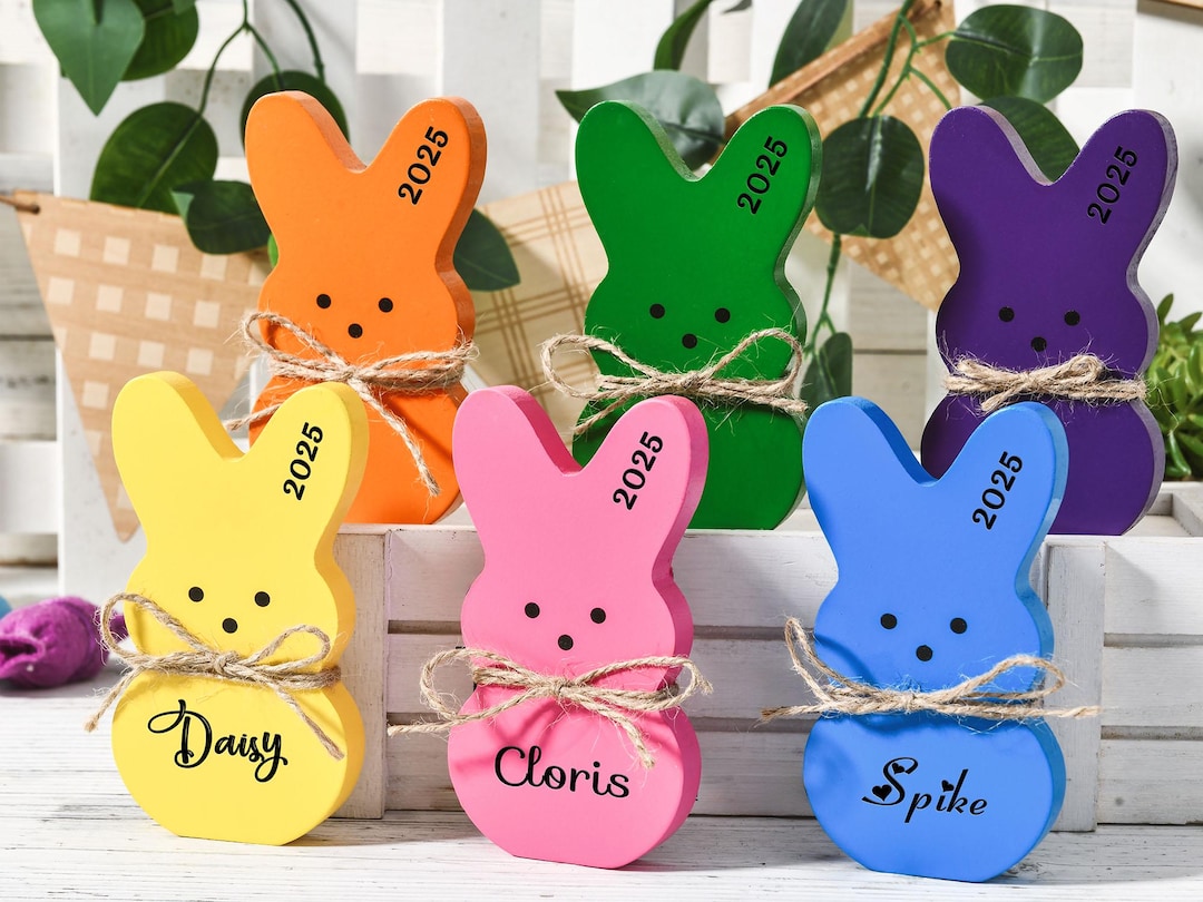 Personalized Easter Peeps, Wooden Easter Bunnies With Names, Custom ...