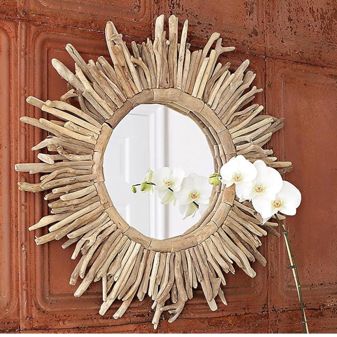 Handmade Driftwood Sunburst Mirror Coastal Beach Decor - Etsy
