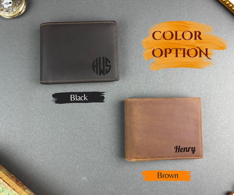 Personalized Leather Wallet, Custom Wallet, Anniversary Gift for Him ...