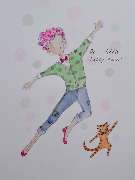 Do a Little Happy Dance Blank A5 Greeting Card Incl. White | Etsy