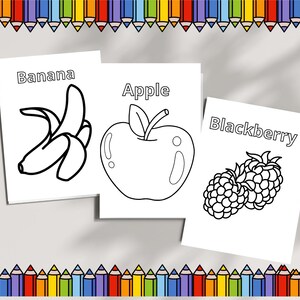 Coloring Book, Fruit Coloring Book, 40 Fruits Easy Coloring, Print ...