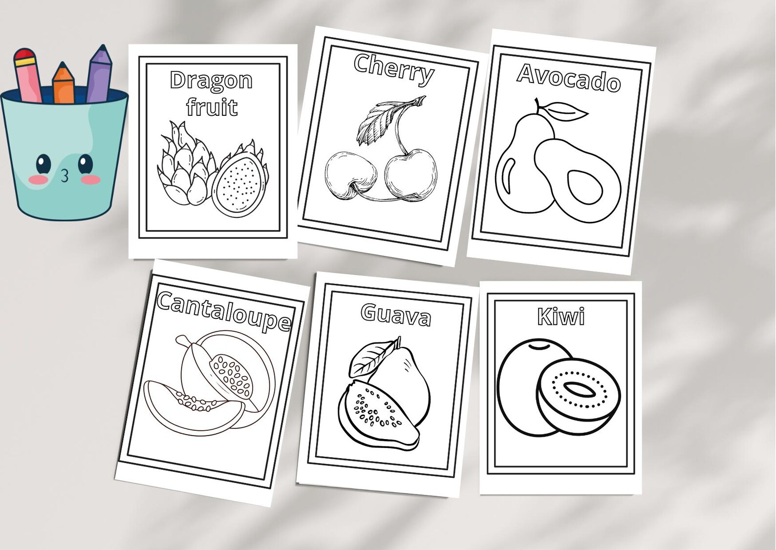 Coloring Book, Fruit Coloring Book, 40 Fruits Easy Coloring, Print ...