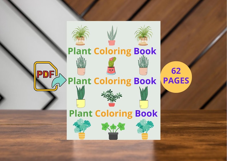 Coloring Book, Plants Coloring Book, 30 Plants Easy Coloring, 30 Blank ...