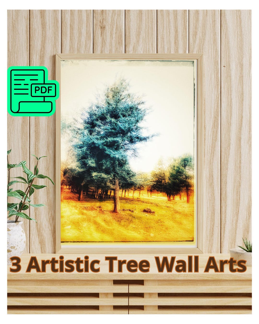 Wall Art, Tree Wall Art for Decoration, Forest Trees, 3 Artistic Tree ...