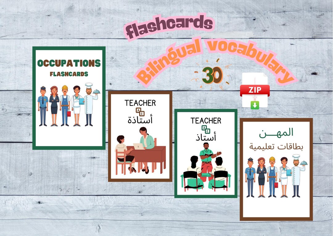 Occupations Flashcards, Flashcards to Learn Bilingual Vocabulary ...
