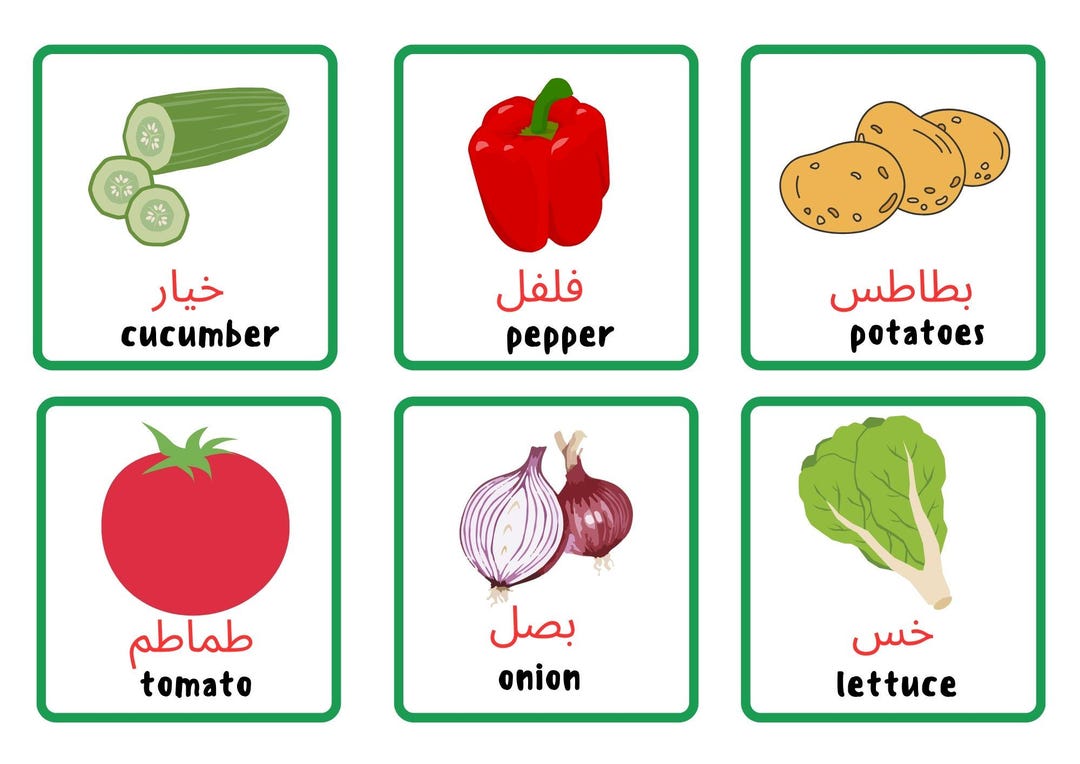 Vegetables Flash Cards. Memory Cards for Kids Vocabulary Building Cards ...