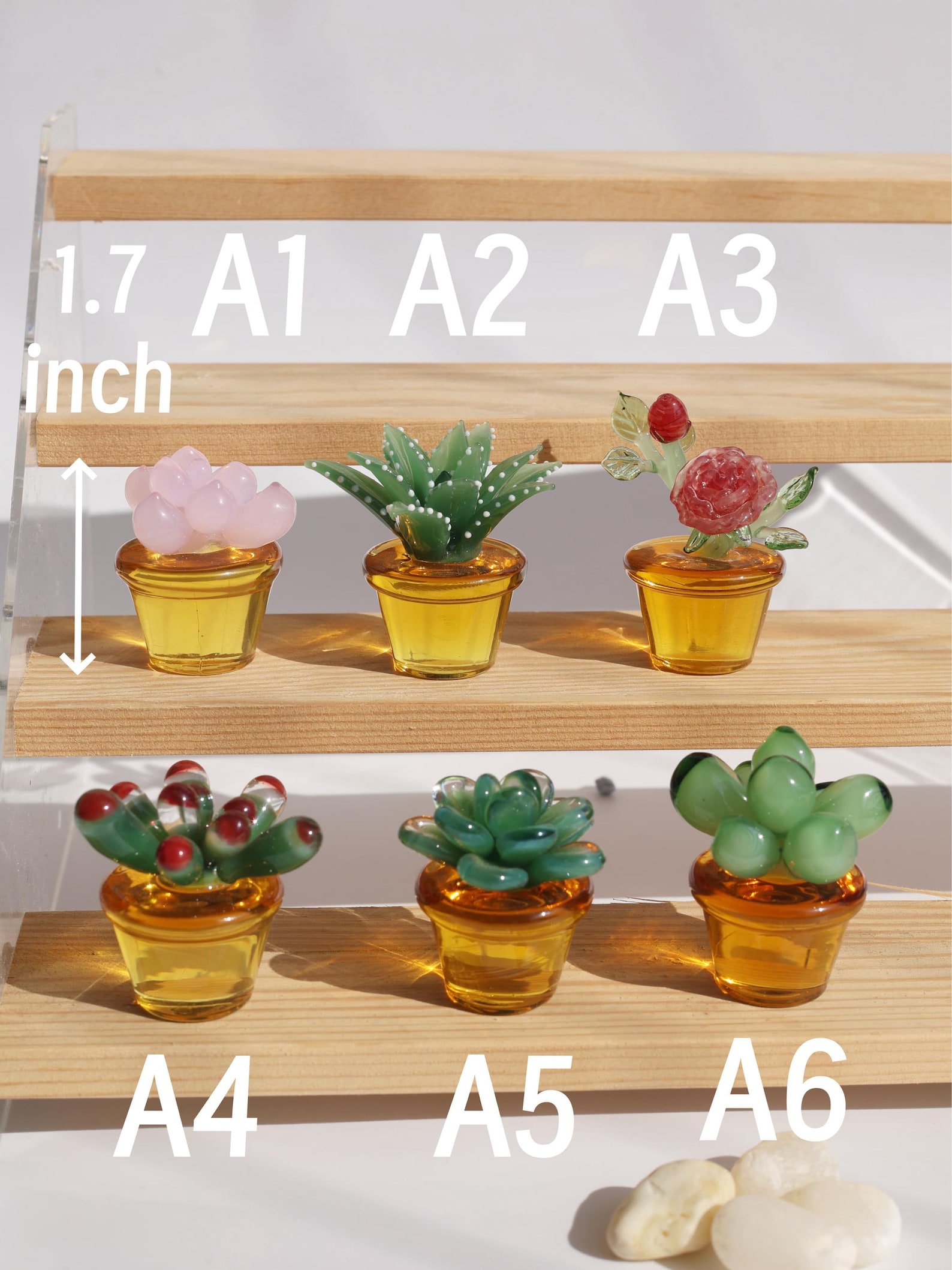 Handmade Blown Glass Plants Succulents Flower Sunflower Lily Rose ...