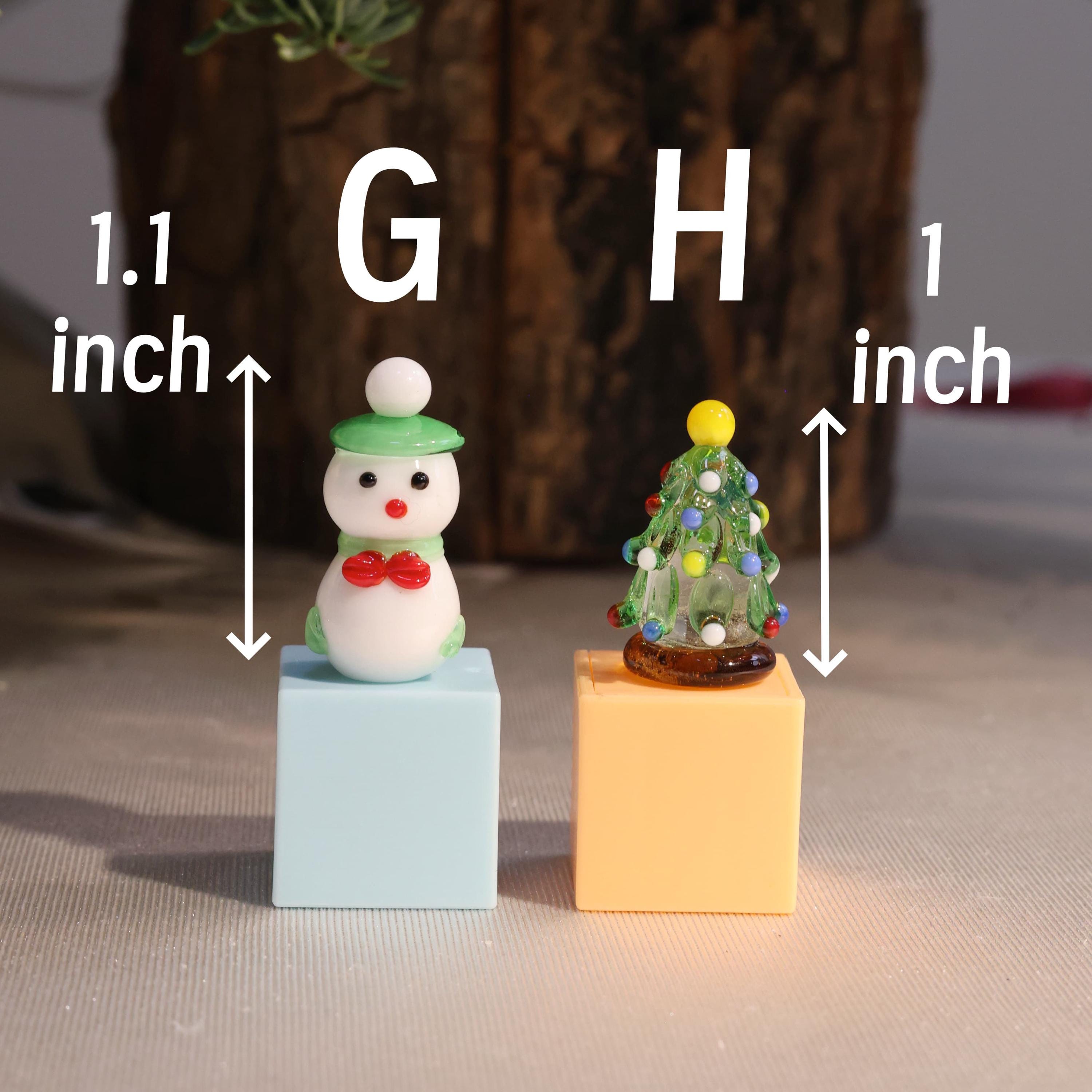 Handmade Blown Glass Snowman,christmas Tree, Molten Glass Figurine ...