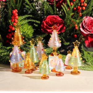Handmade Blown Glass Christmas Tree,molten Glass Figurine, Small ...