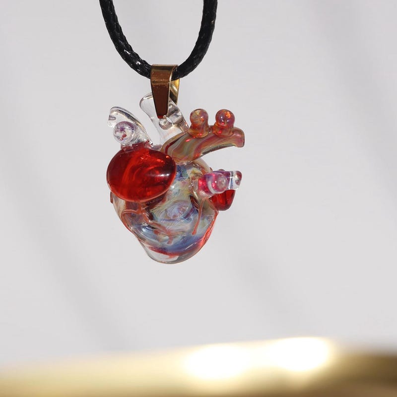 Glass Heart Pendant - Etsy