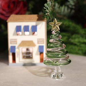 Handmade Blown Glass Christmas Tree,molten Glass Figurine, Small ...