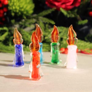 Handmade Blown Glass Candle With Fire,art Glassworks, Molten Glass ...