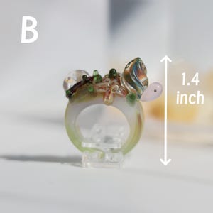 Handmade Blown Glass Ring,ocean Jewelry Ring, Sea, Aquarium, Glass Sea ...