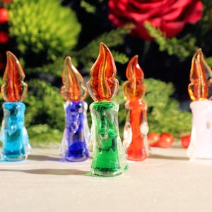 Handmade Blown Glass Candle With Fire,art Glassworks, Molten Glass ...