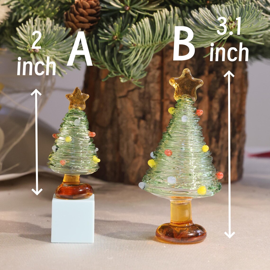 Handmade Blown Glass Snowman,christmas Tree, Molten Glass Figurine ...