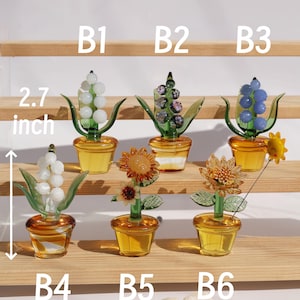 Handmade Blown Glass Plants Succulents Flower Sunflower Lily Rose ...