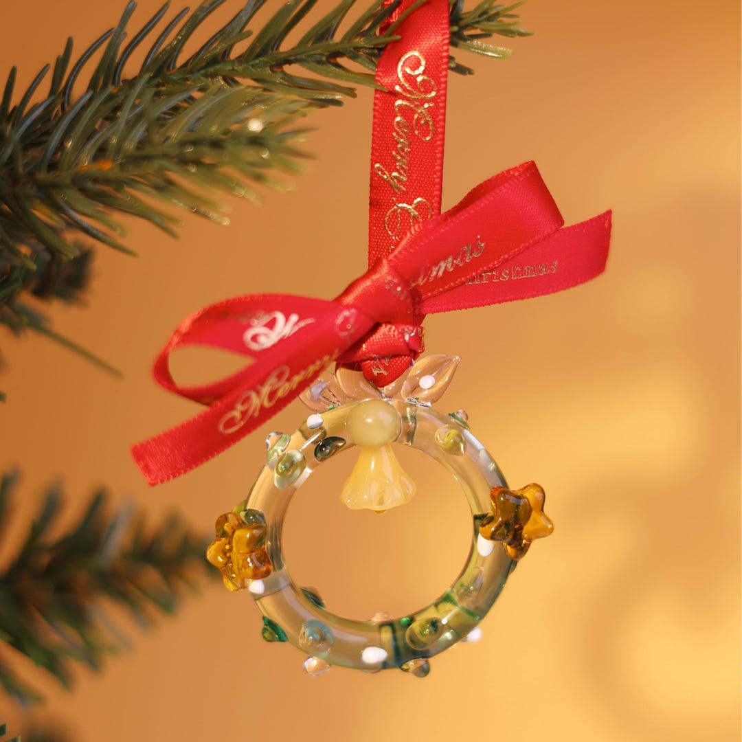 Handmade Blown Glass Christmas Tree Ornament, 2024 Christmas Ornament ...