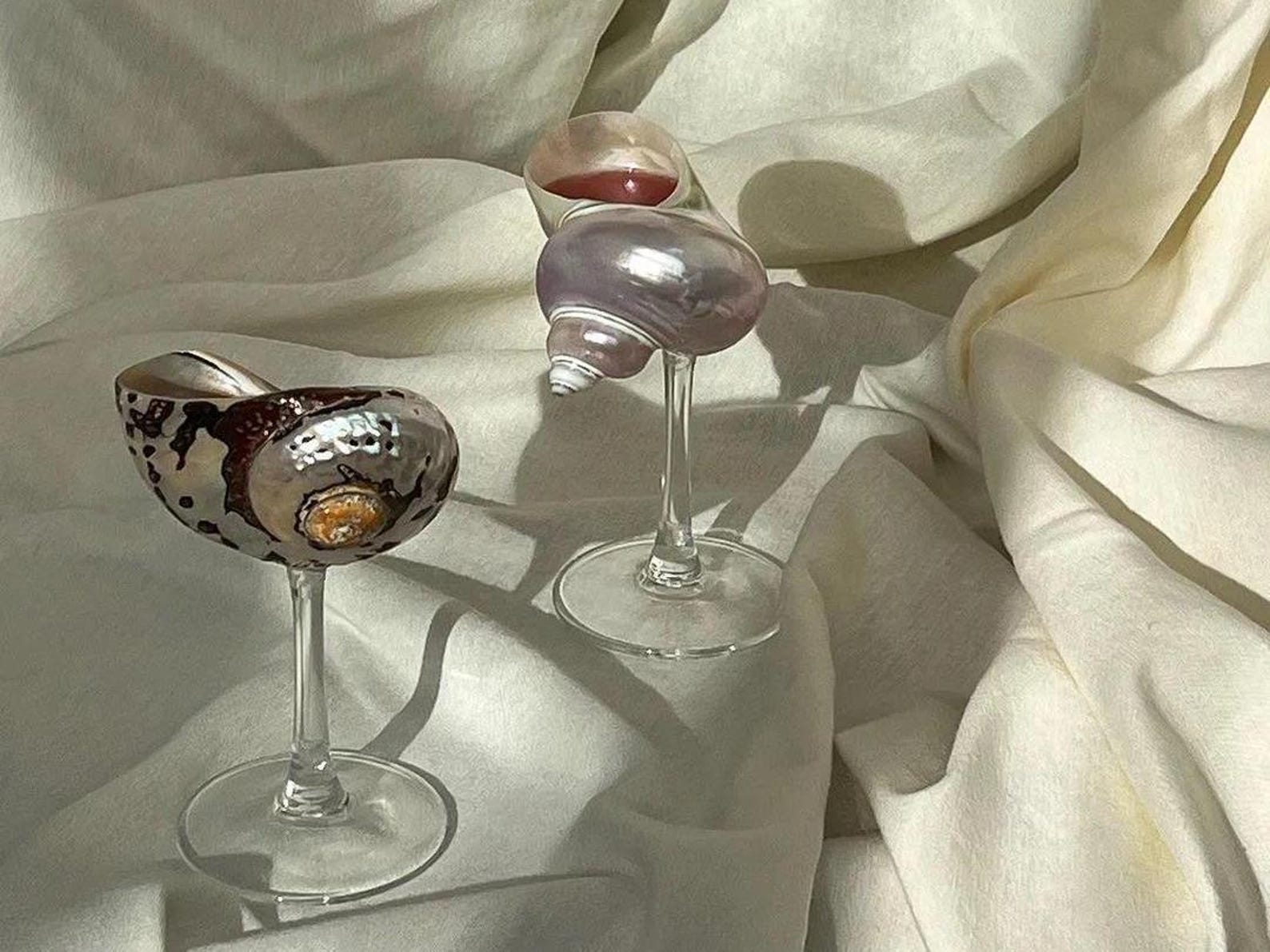 Seashell Wine Glasses, Shell Martini Glasses, Trending Valentine's Day ...