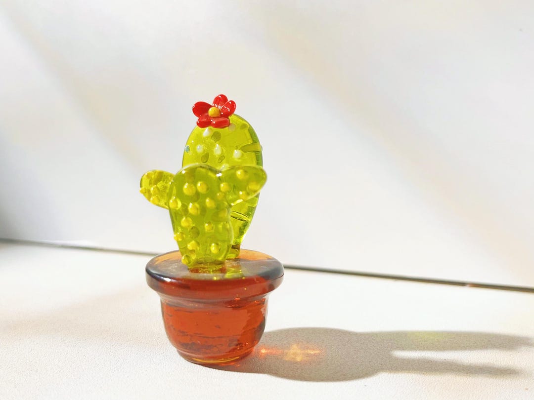 Mini Glass Cactus Pots, Fused Glass Succulents, Glass Potted Plants ...