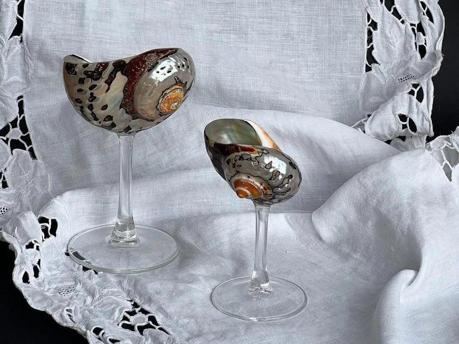 Seashell Wine Glasses, Shell Martini Glasses, Trending Valentine's Day ...