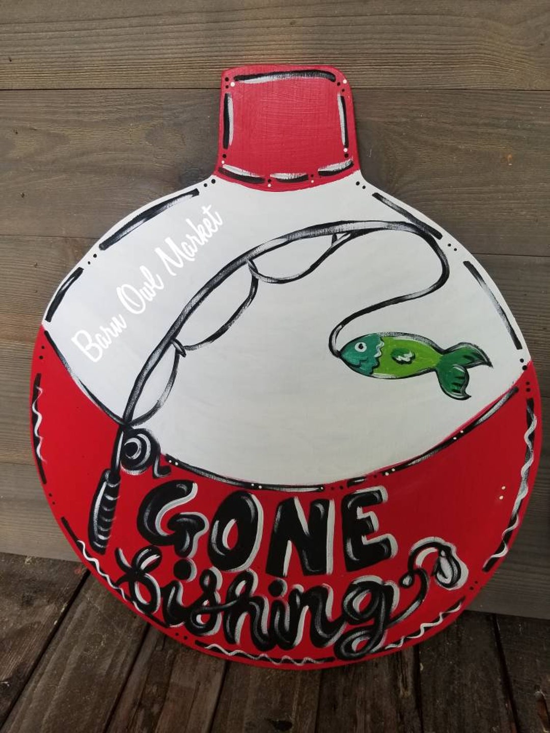 Gone Fishing Door Hanger, Gone Fishing Sign, Gone Fishing Bobber Sign ...