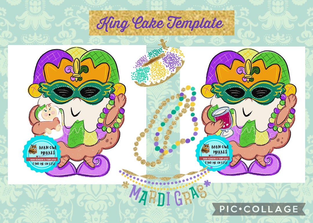 King Cake Template, Mardi Gras Template, King Cake With Beads Template ...
