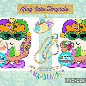 King Cake Template, Mardi Gras Template, King Cake With Beads Template ...