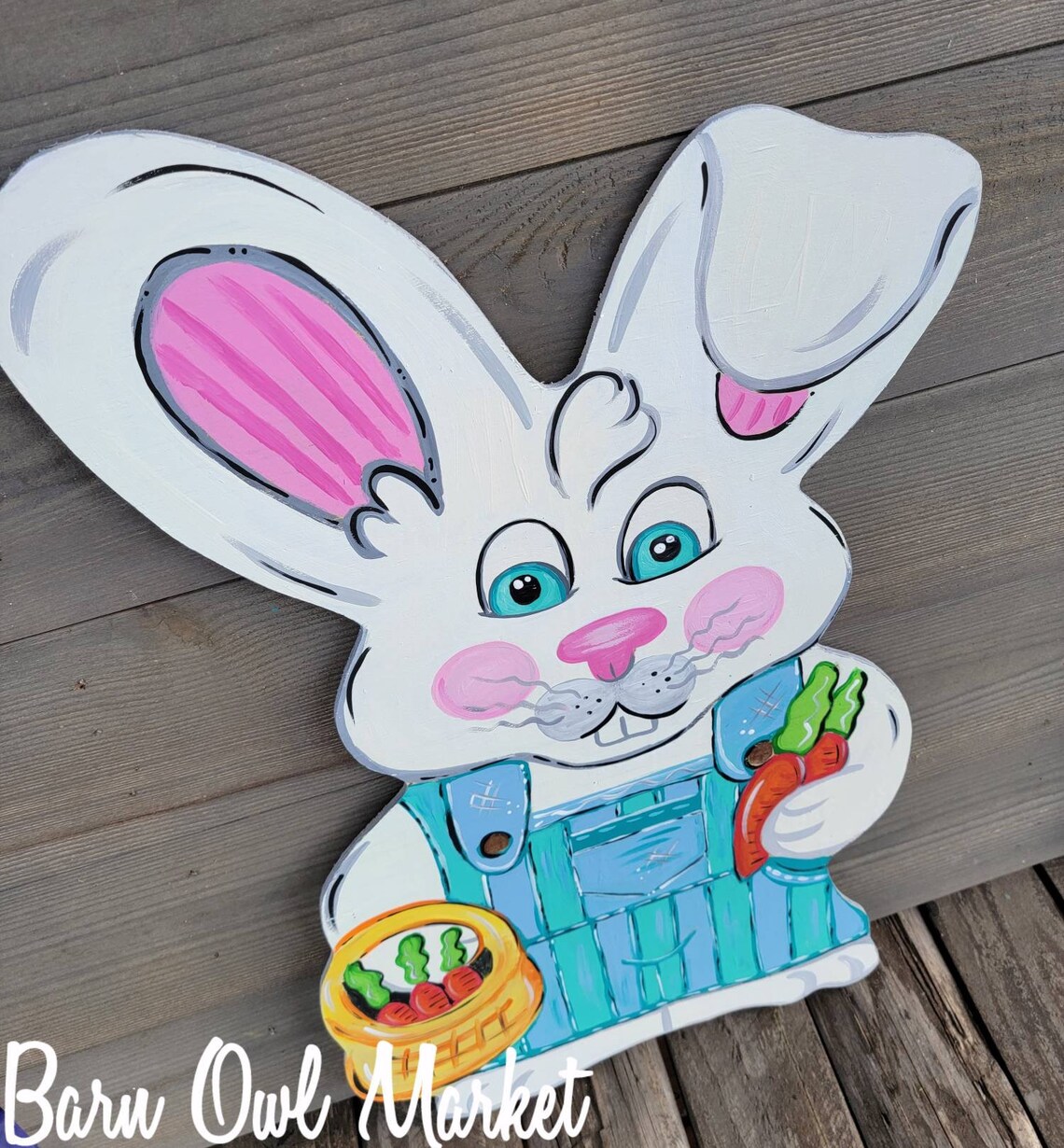 Easter Bunny Door Hanger Farm Boy Bunny Door Decor Easter - Etsy