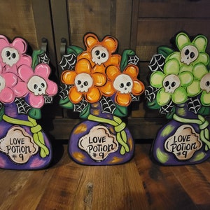 Halloween Door Hanger, Love Potion Door Hanger, Witch Potions Door ...