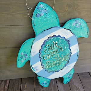 Turtle Door Hanger, Sea Turtle Door Hanger , Turtle Decor, Summer ...