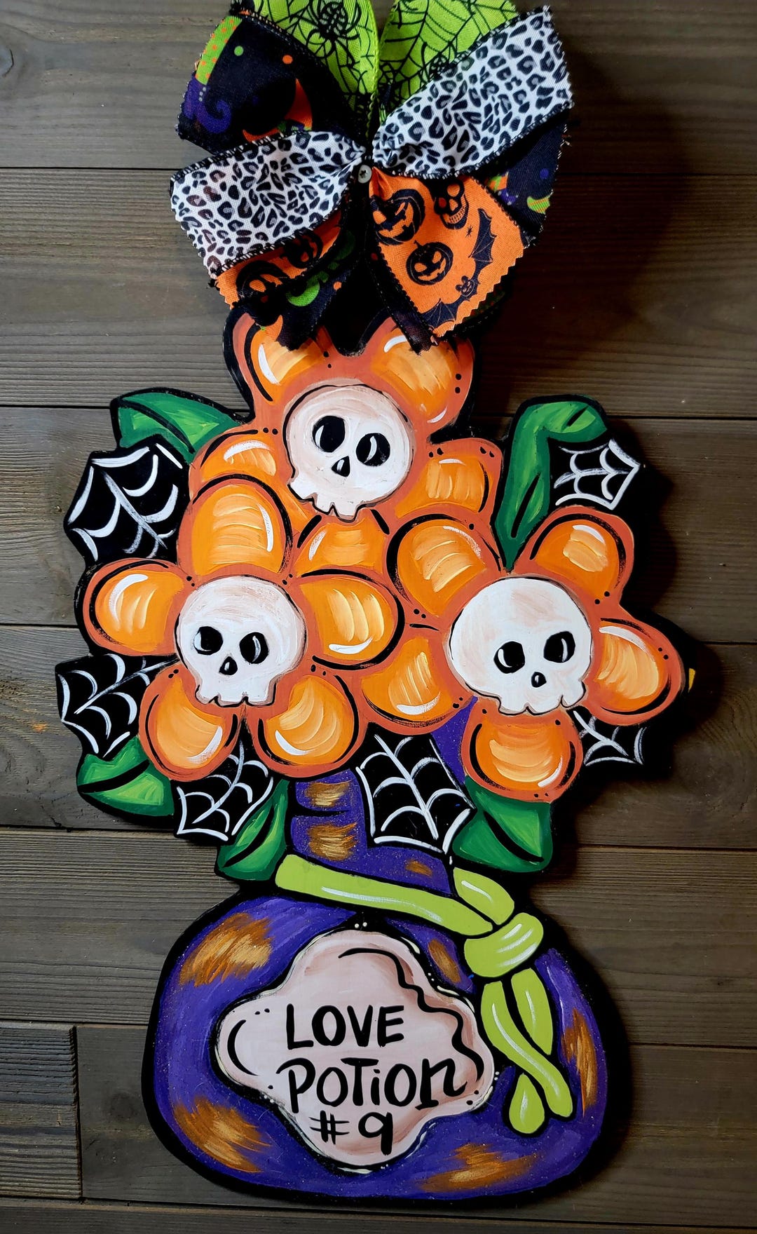 Love Potion Halloween Door Hanger, Fluorescent Witch Decor - Etsy